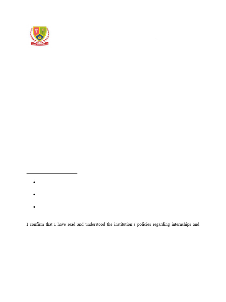 Undertaking Form For Internship | PDF