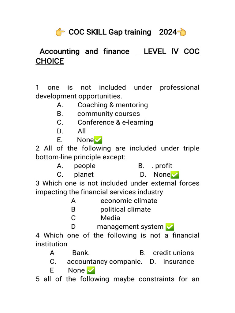 Accounting Coc Skill Gap Level 3 and 4theory (2) - 1 | PDF | Debits And ...