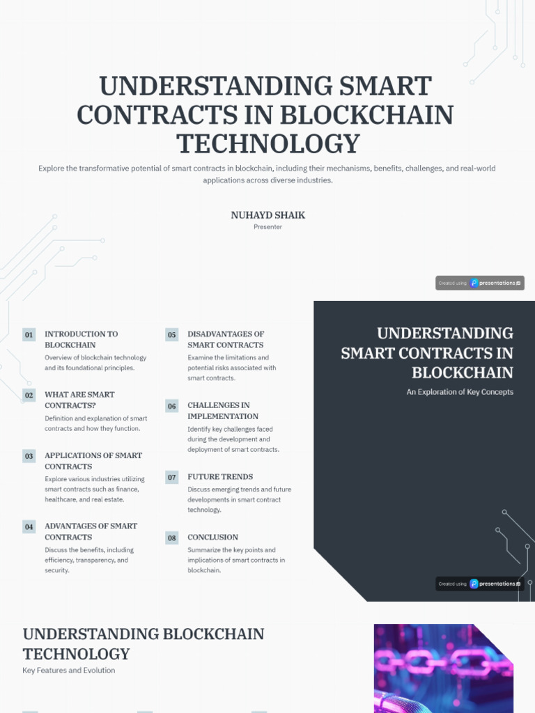 Understanding Smart Contracts in Blockchain | PDF