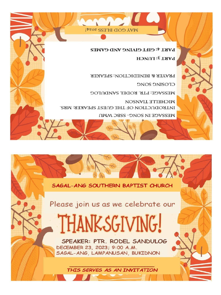 Thanksgiving Program | PDF