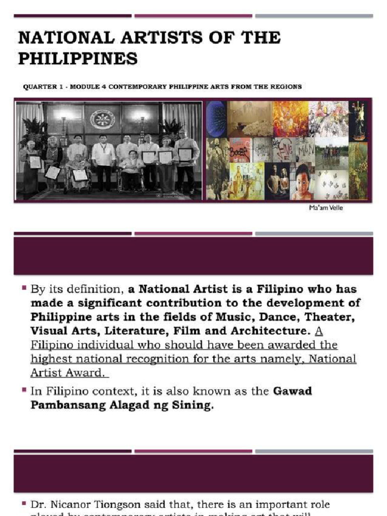 Pambansang Alagad NG Sining NG Pilipinas Philippine National Artists | PDF