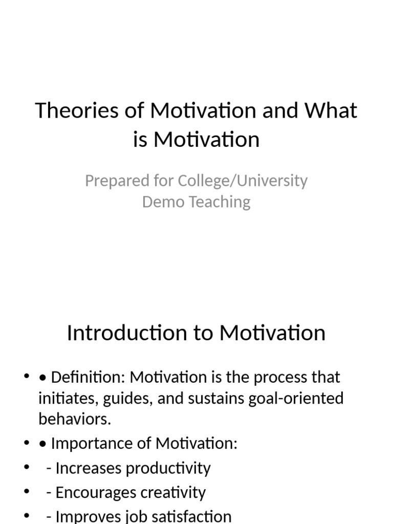 Understanding Motivation Theories | PDF