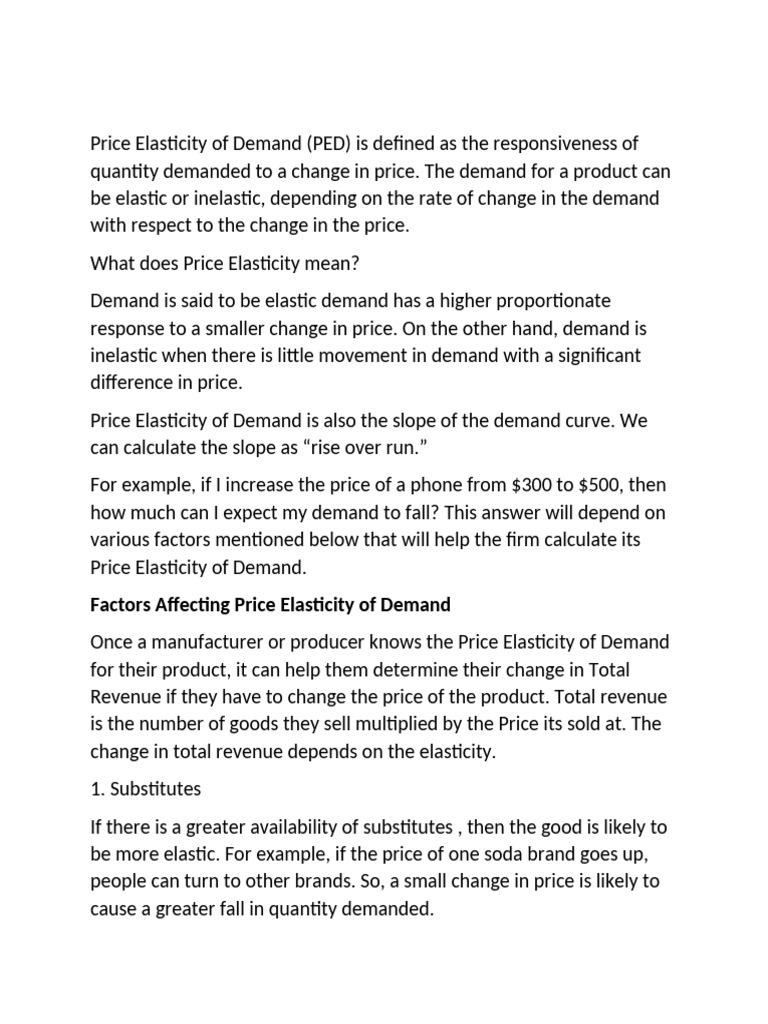 Price Elasticity of Demand Explained | PDF | Demand | Price Elasticity ...