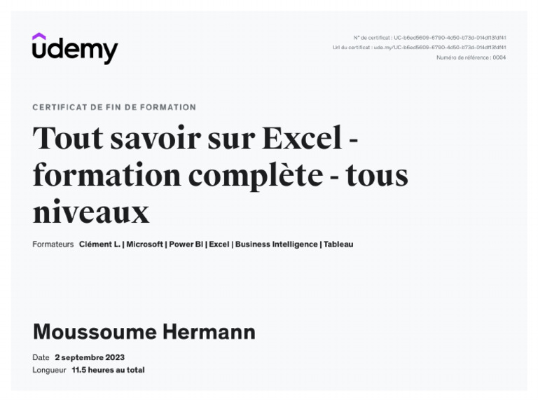 Certification microsof excel | PDF
