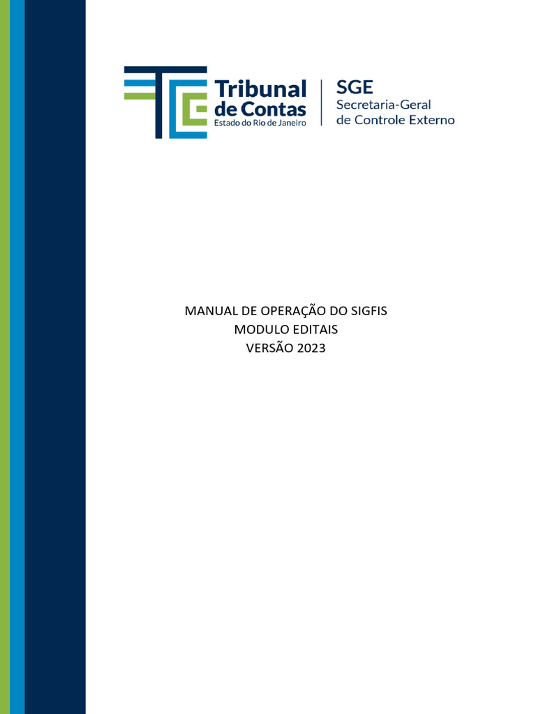 Manual SIGFIS Editais TCE/RJ 2023 | PDF | Orçamento | Janela (informática)