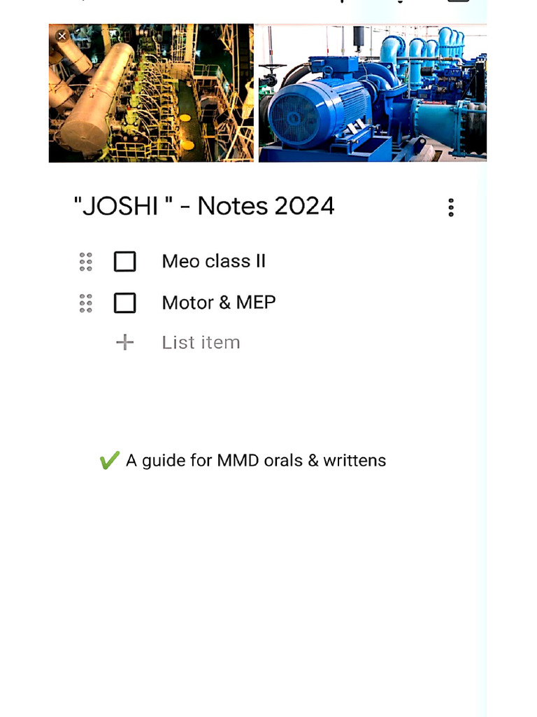 JOSHI Notes - Motor & Mep | PDF