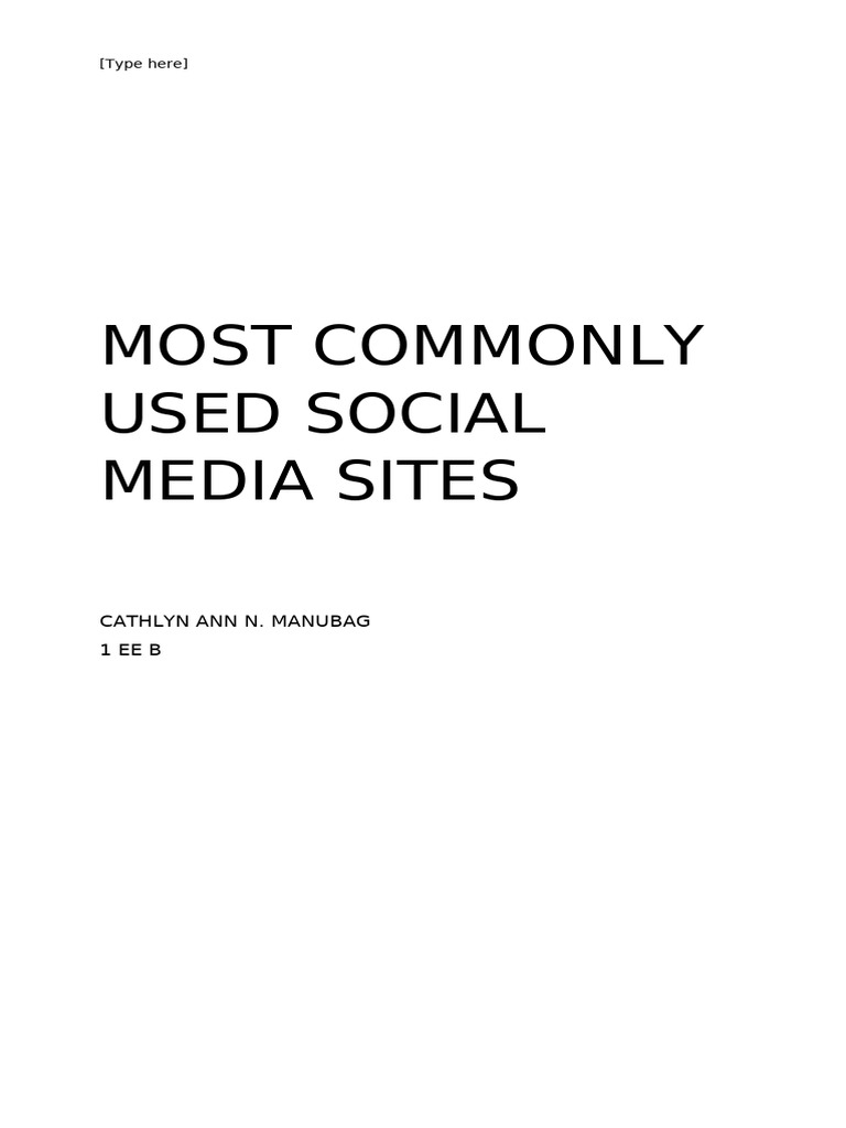 Most Commonly Used Social Media Sites | PDF