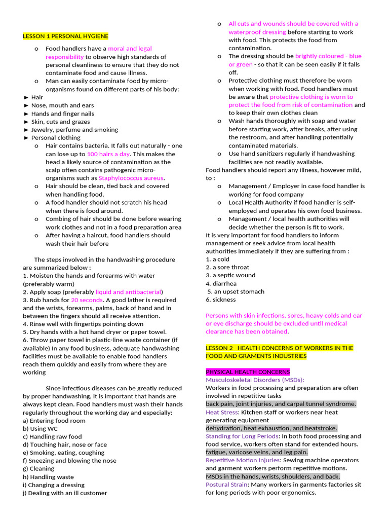 Food Handler Hygiene Essentials | PDF | Hand Washing