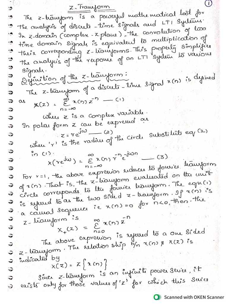 Z Transforms (DSP) | PDF