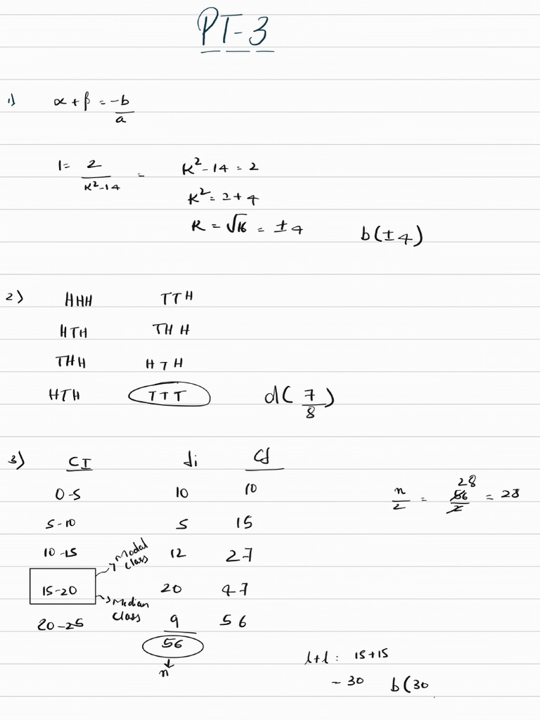 PT -3 Solutions Mathematics 1991 | PDF