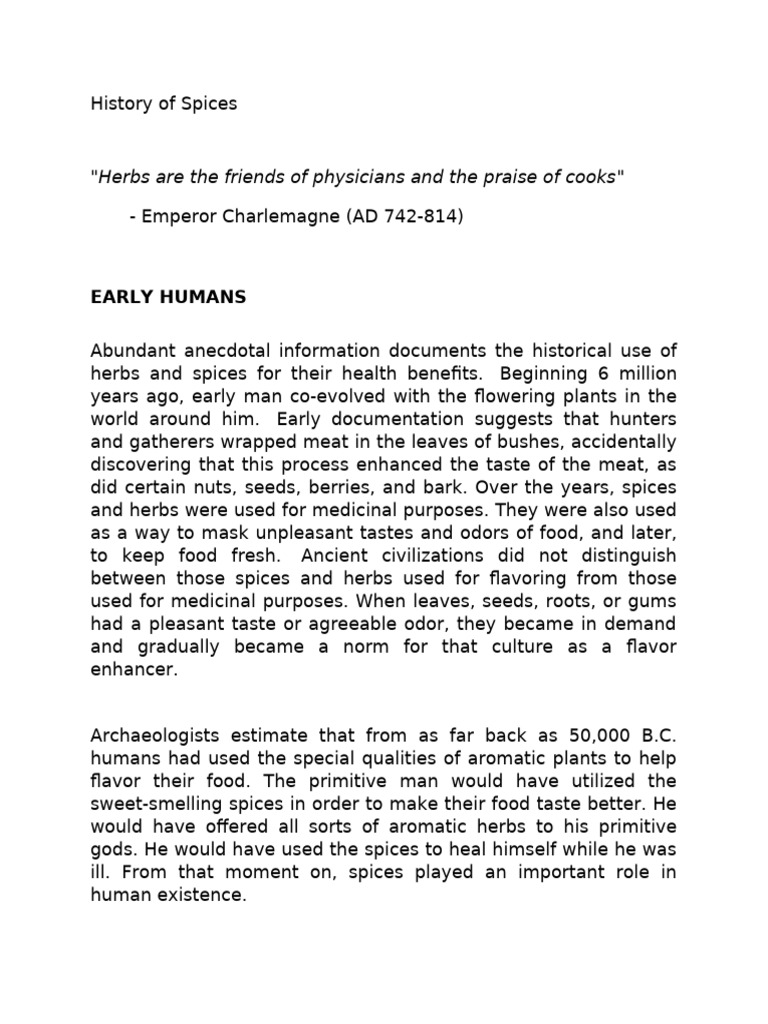 History of Spices | PDF | Spice | Black Pepper