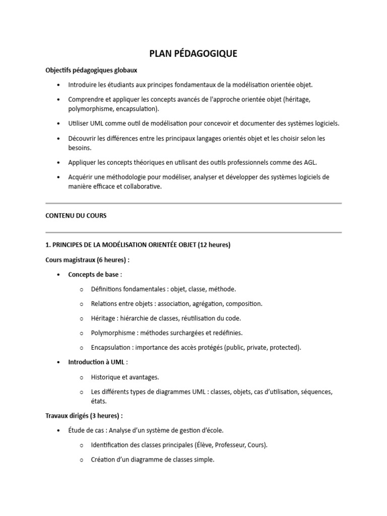 Modélisation Orientée Objet en Génie Logiciel | PDF | Programmation ...