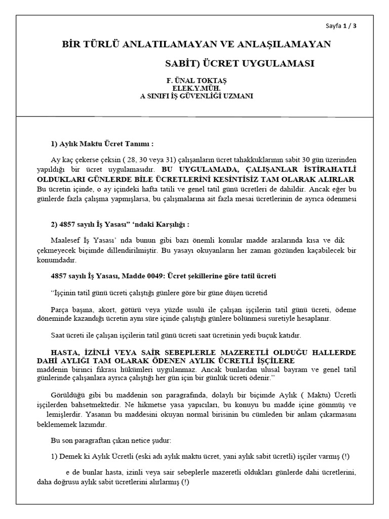 AylikMaktuUcret Makale 1 | PDF
