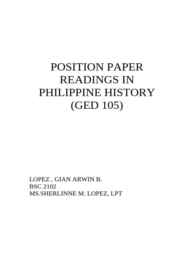 Position Paper - Rph.gianlopez | PDF | Legal Documents | Political Science