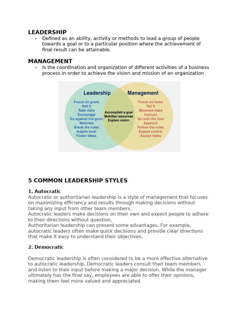 LEADERSHIP | PDF | Leadership | Goal