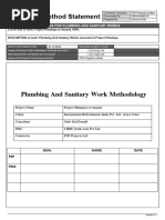 Plumbing and Sanitary Work Method Statement | PDF | Plumbing | Pipe ...