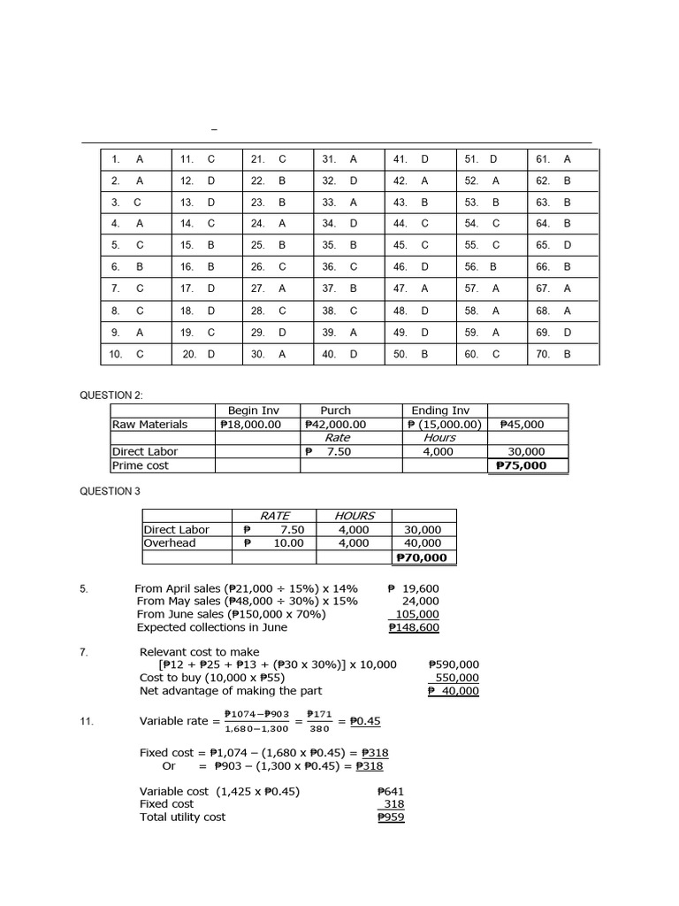 Cpar 96 MS Final PB Answer Key | PDF | Financial Economics | Business Economics