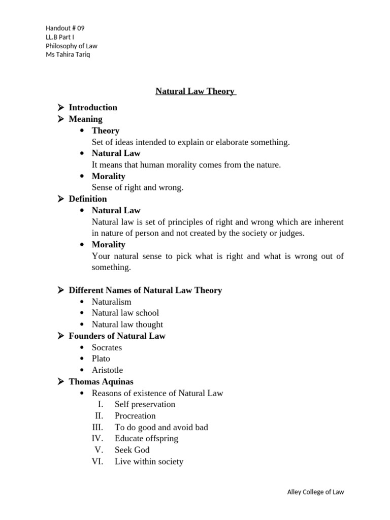 Natural Law Theory | PDF | Natural Law | Jurisprudence