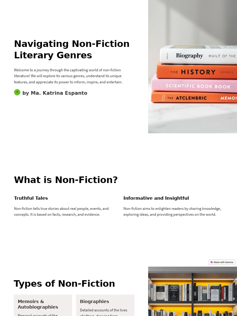 NavigatingLiterary Genres | PDF | Non Fiction | Biography