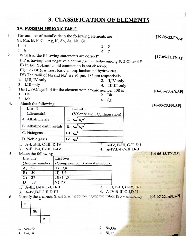 classification of elements | PDF