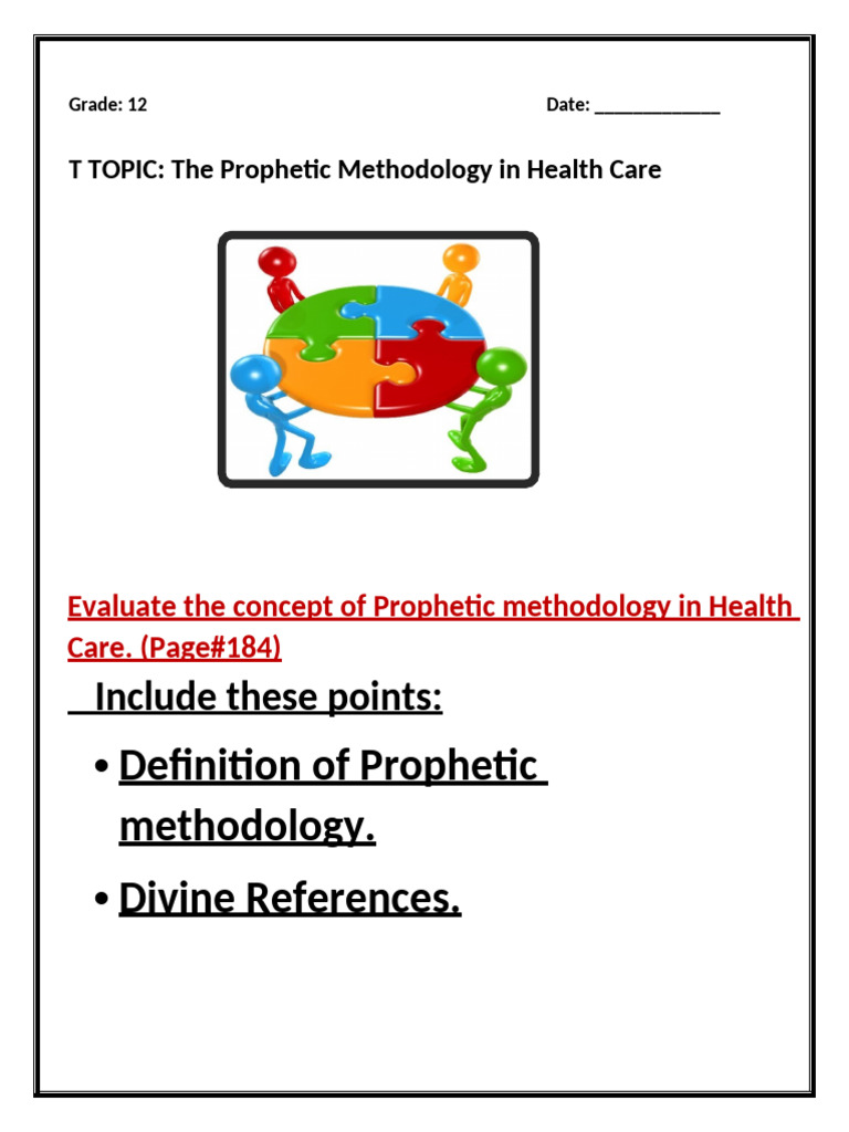 L.A Grade 12 The Prophetic Methodology in Health Care | PDF