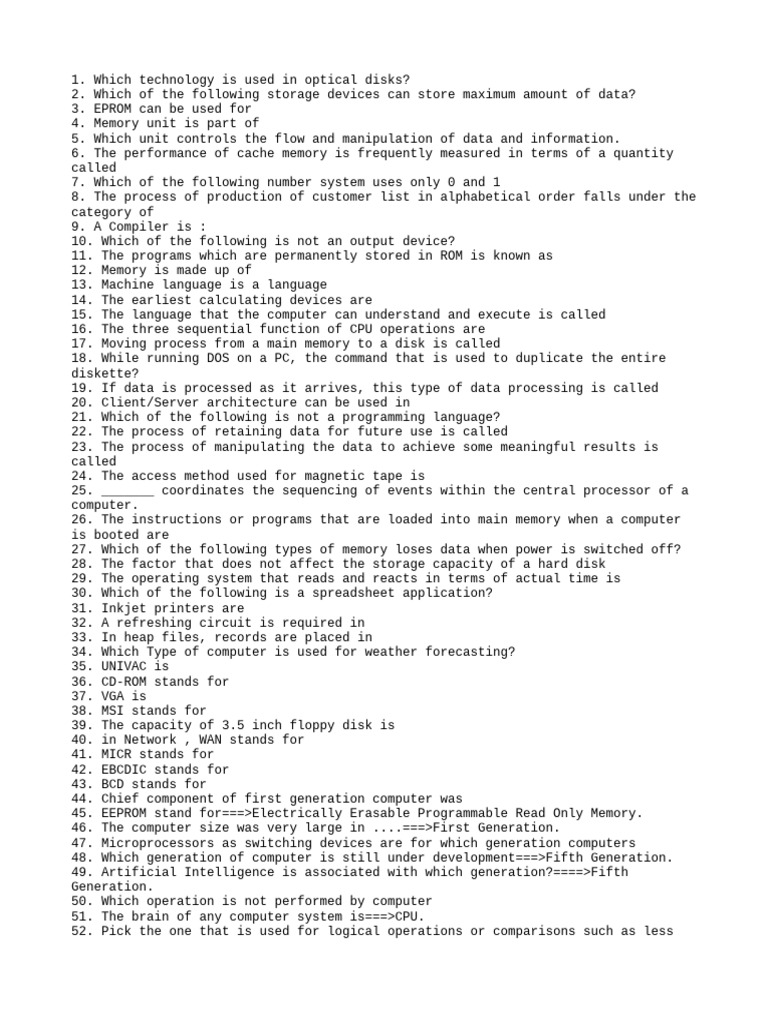 Which Technology Is Used in Opti | PDF | Computer Data Storage | World ...