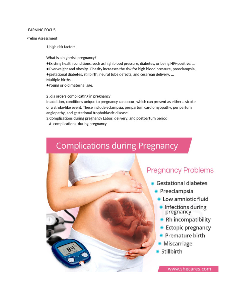 maternal complication | PDF | Pregnancy | Blood Type