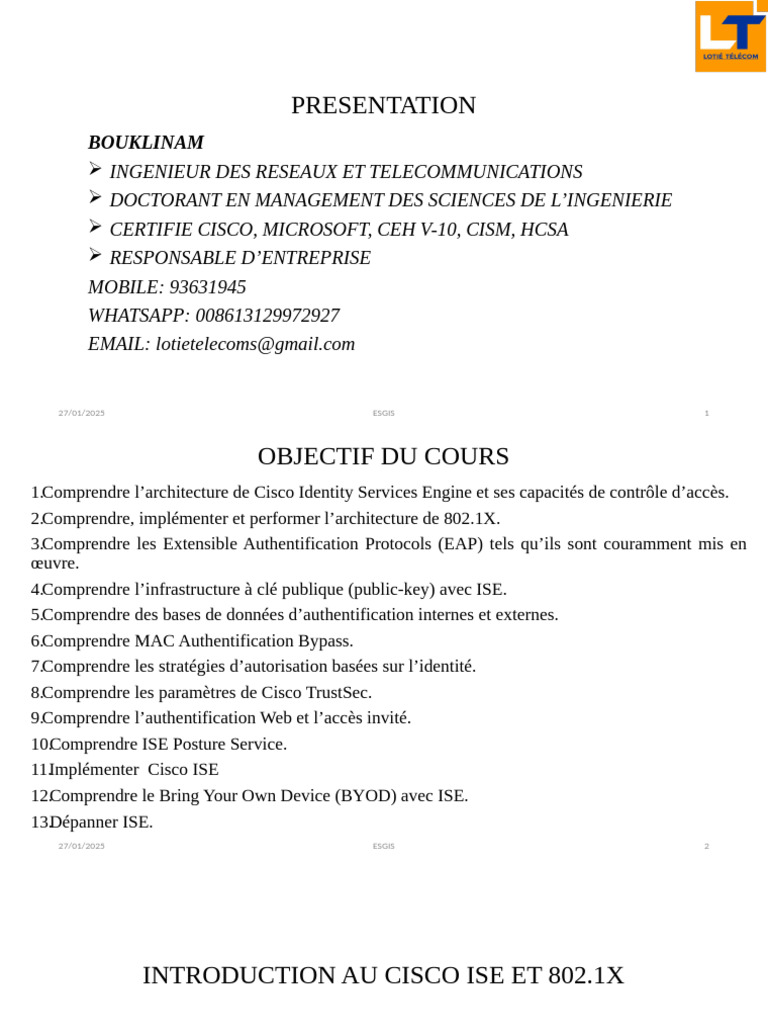 Introduction Au Cisco Ise Et 802 | PDF | Rayon (géométrie) | Serveur ...