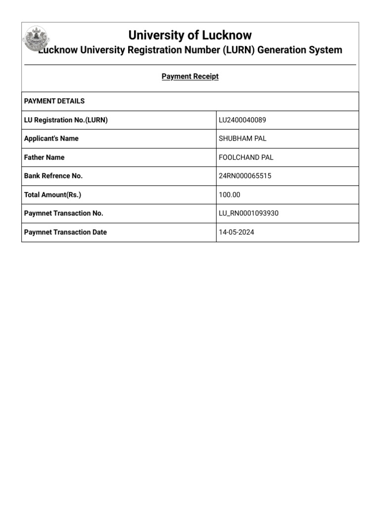 LURN Fee Receiving | PDF