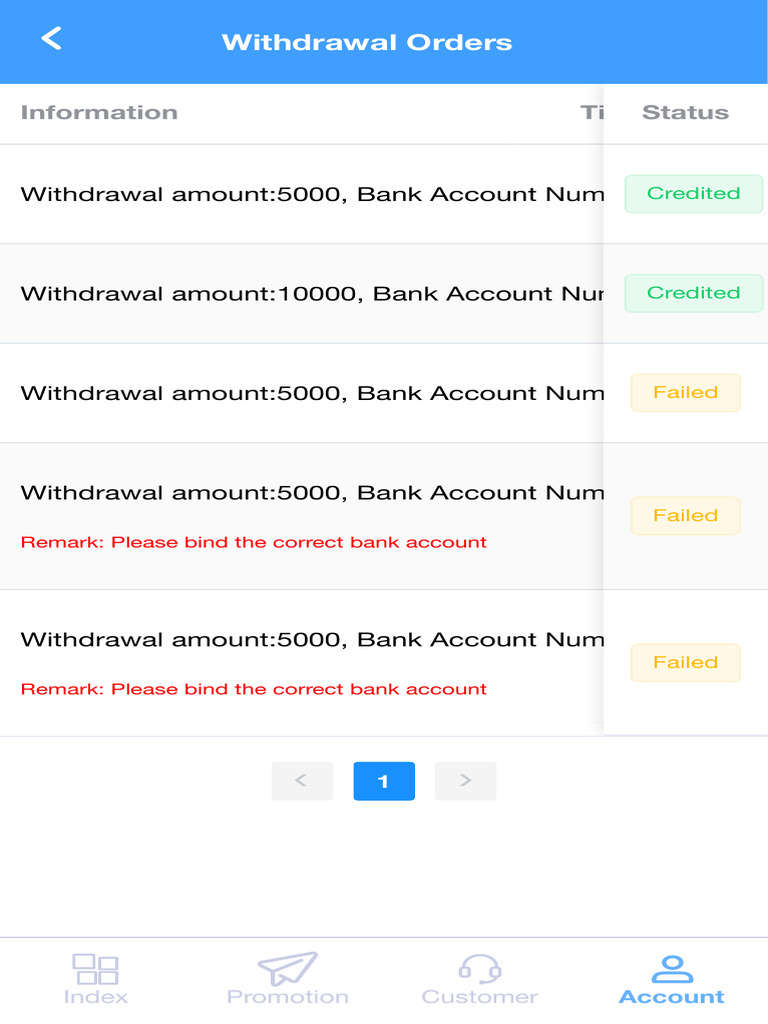 Bank Withdrawal Status Report | PDF