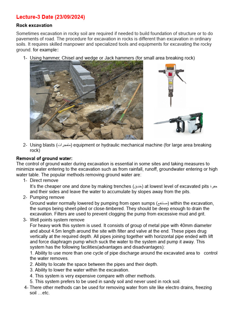 Rock Excavation and Soil Compaction Guide | PDF | Soil | Natural Materials
