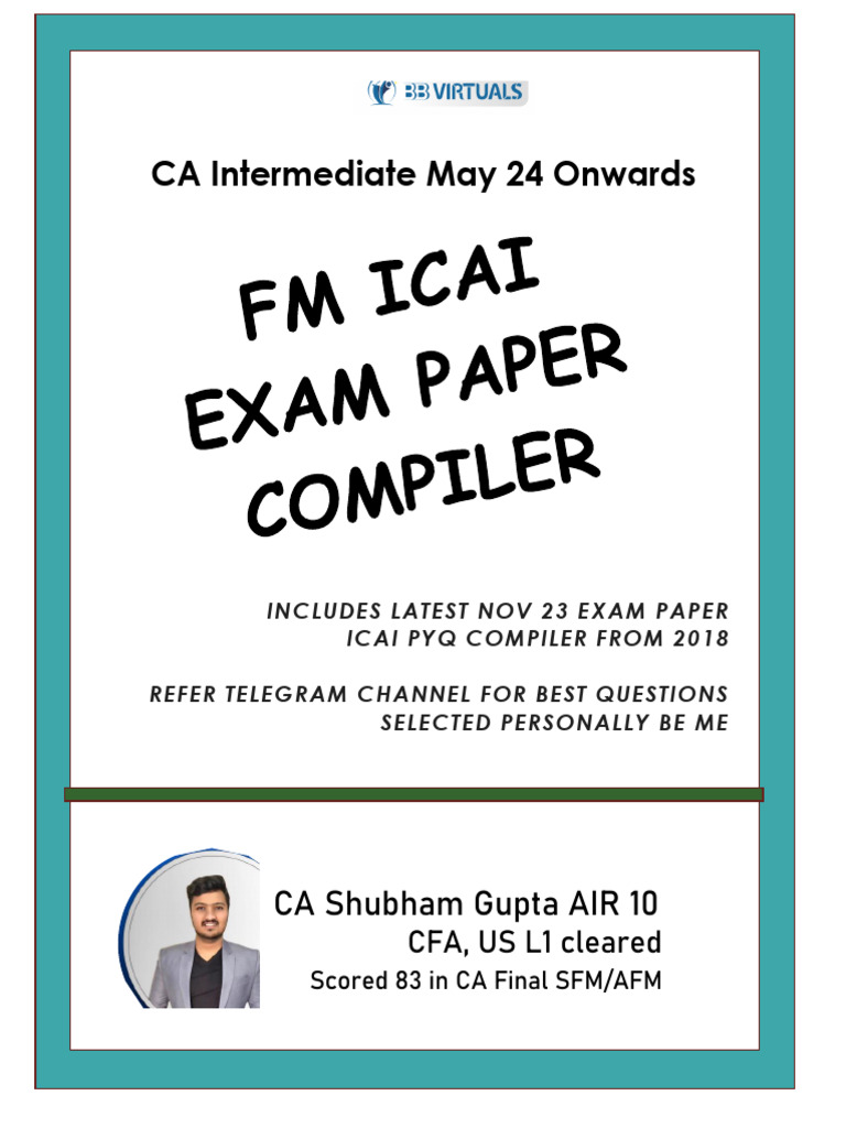 CA Inter FM Icai Pyq Compiler | PDF | Cost Of Capital | Bonds (Finance)