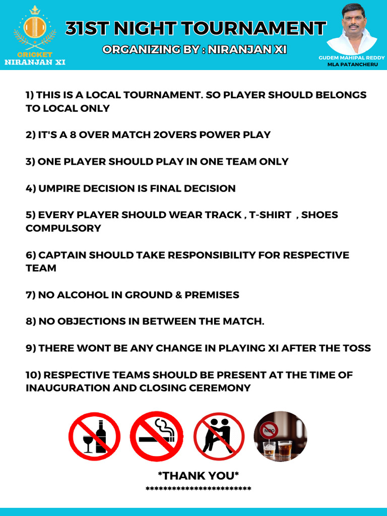 Local Cricket Tournament Rules | PDF