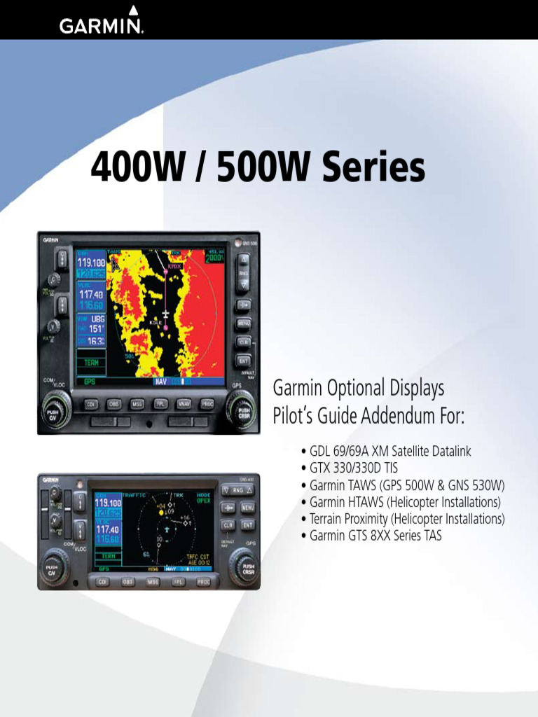 400W / 500W Series: Garmin Optional Displays Pilot's Guide Addendum For ...