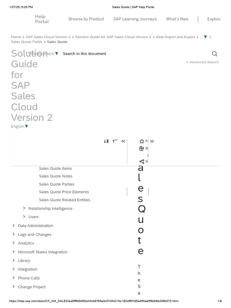 SAP Sales Quote Guide and Features | PDF | Analytics | Cyberspace