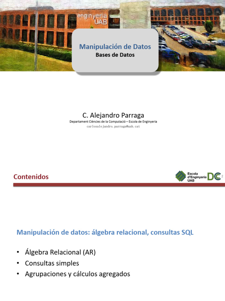 Manipulación de Datos en SQL y AR | PDF | Informática | Software de ...