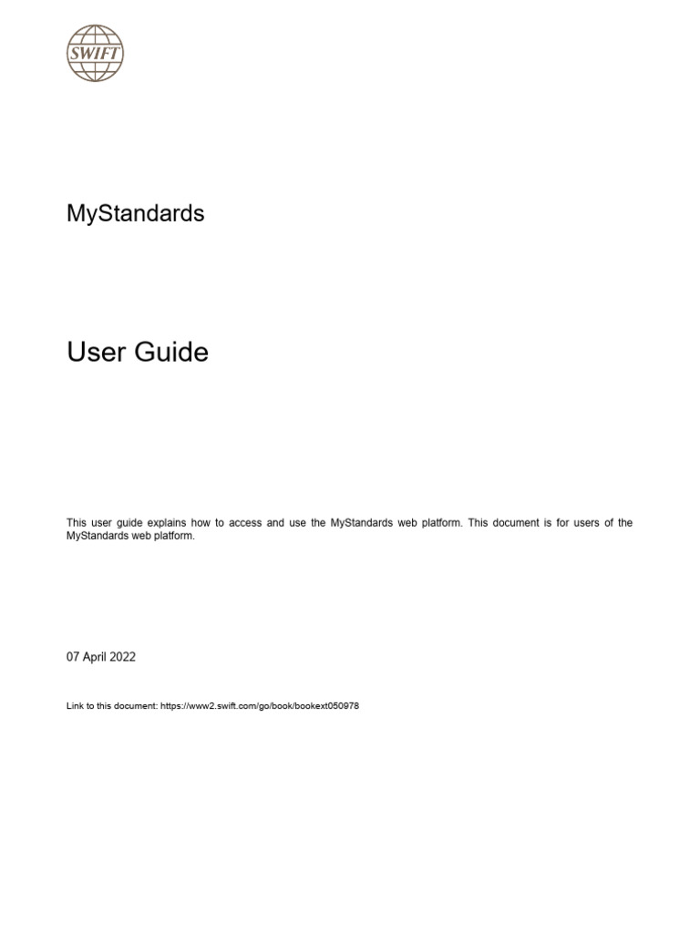 MyStandards - User Guide | PDF | Specification (Technical Standard) | Xml