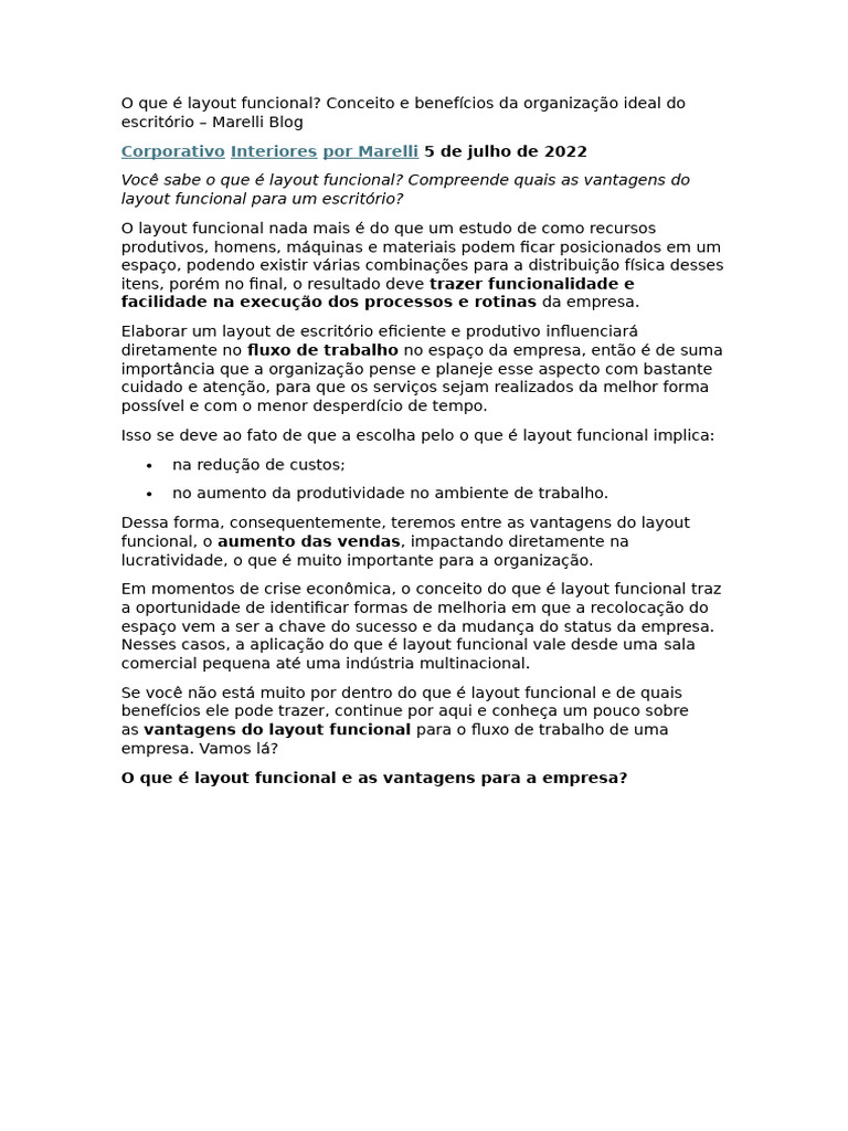 O Que É Layout ESCRITORIO | PDF | Despesa | Tempo
