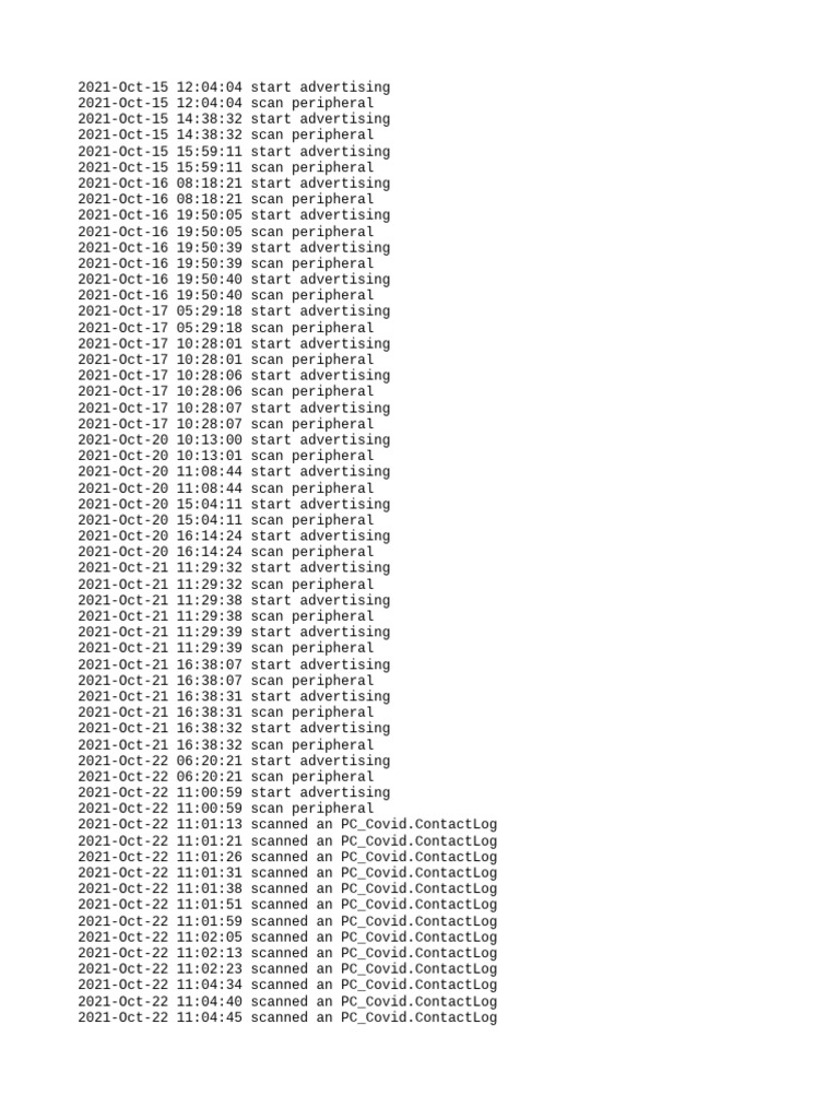 Bluetooth Activity Log | PDF