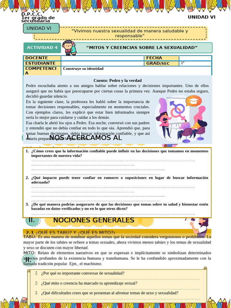 1° DPCC - Actv.04-Und.6 2024 | PDF | La sexualidad humana | Homosexualidad