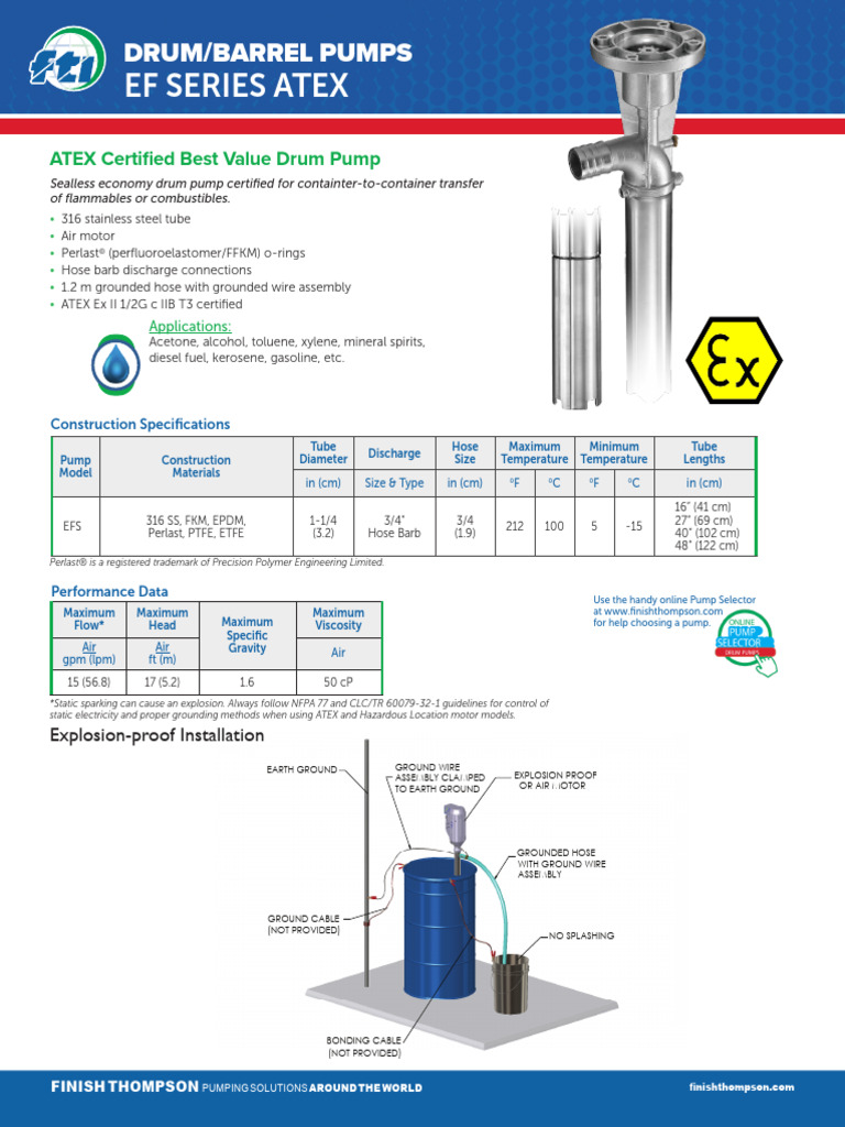 EF Flyer Technical EFS ATEX | PDF | Pump | Building Engineering