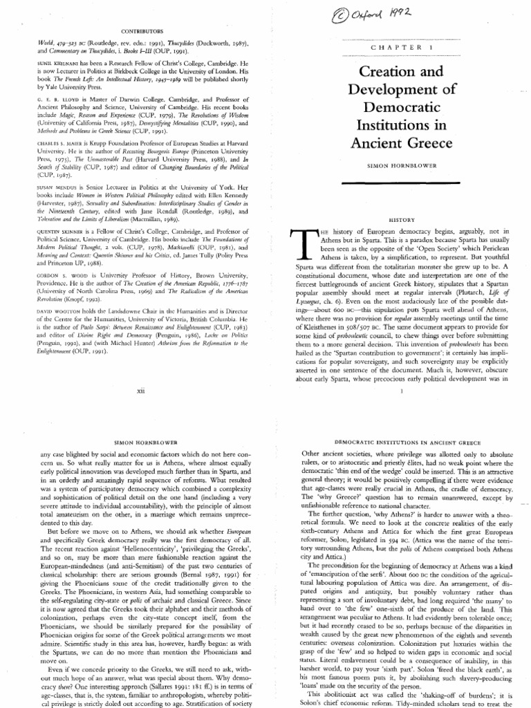 Ancient Greek Democracy Origins | PDF | Ancient Greece | Democracy