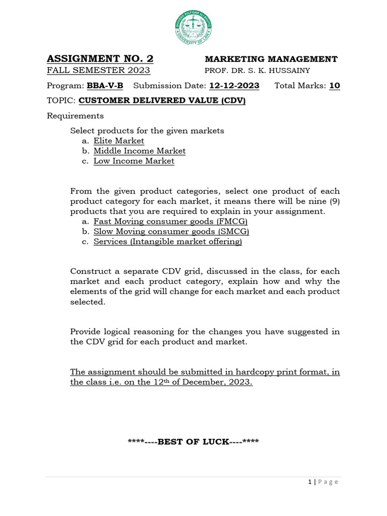 Assignment No. 2 Fall-23 | PDF