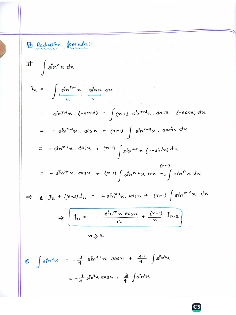 Reduction Formula Notes | PDF