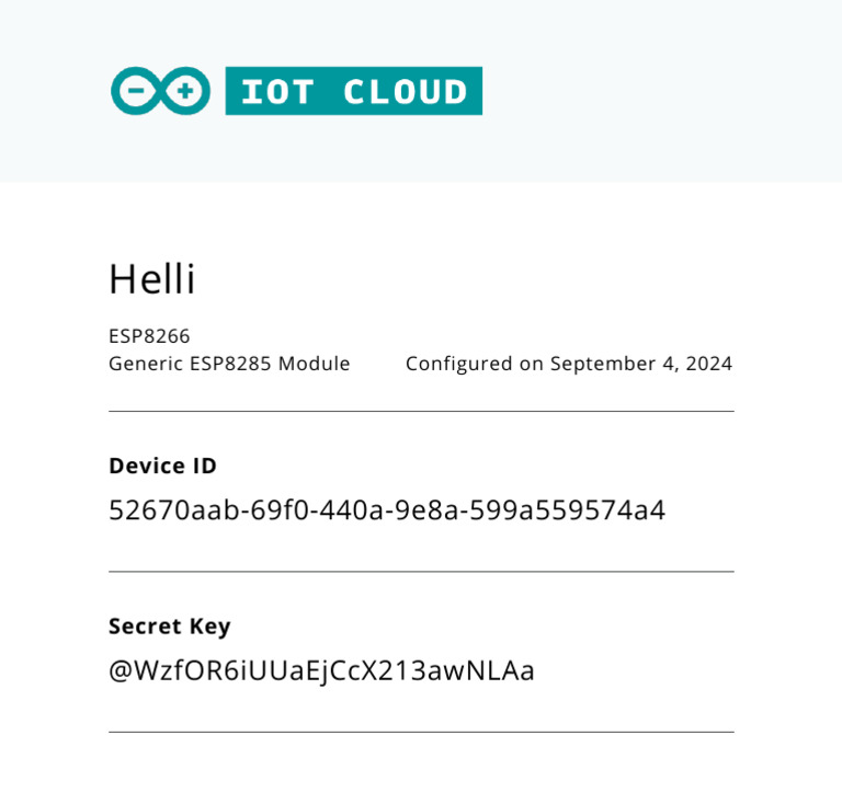 Arduino Device Secret Key | PDF