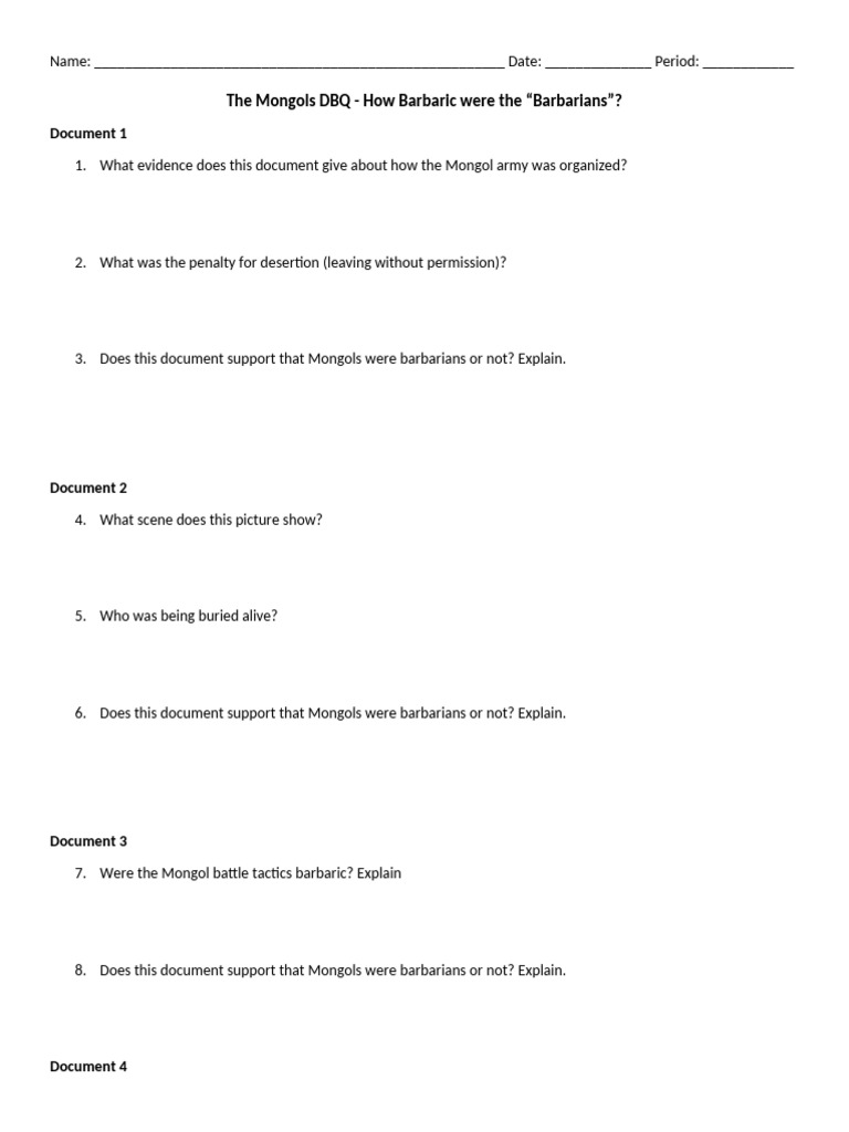 The_Mongols_DBQ_Questions | PDF