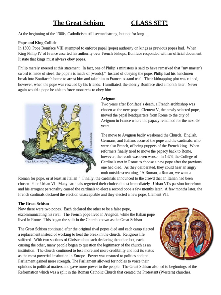 Unit IV LG 4 Great Schism Reading | PDF | Pope | Christian ...