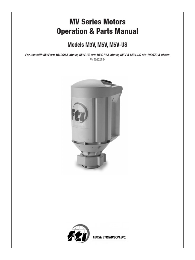 Drum-Motor-Manual-M3V-5V-OIM-Updated-Design-106237-R4 | PDF | Pump ...