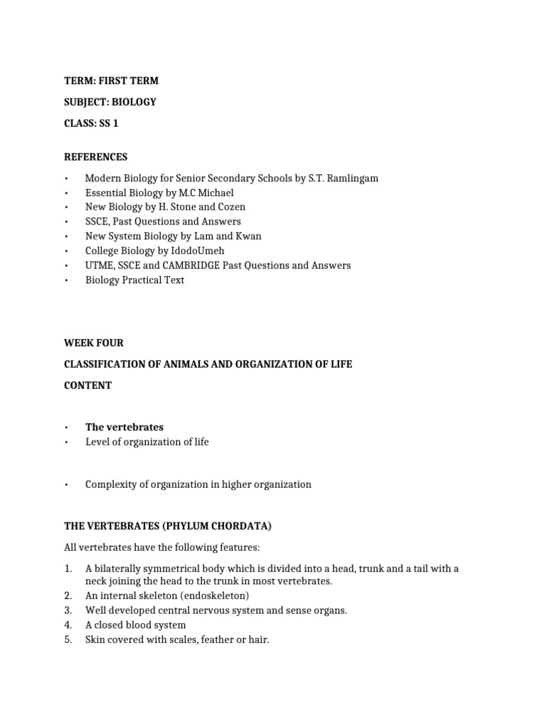 Classification of Animals and Organization of Life | PDF | Tissue ...