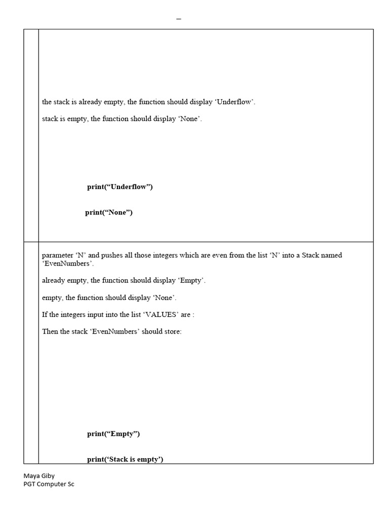 STACK WORKSHEET 24-25 | PDF | Parameter (Computer Programming) | Computer Science